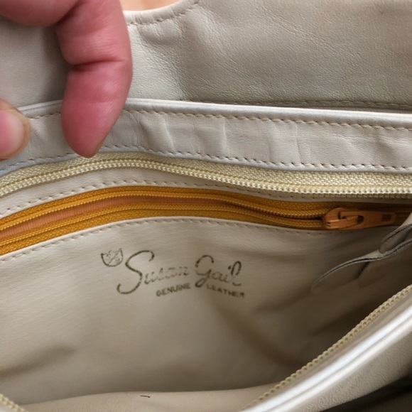 Susan Gail | Bags | Vintage Susan Gail Cream Genuine Leather Bag | Poshmark